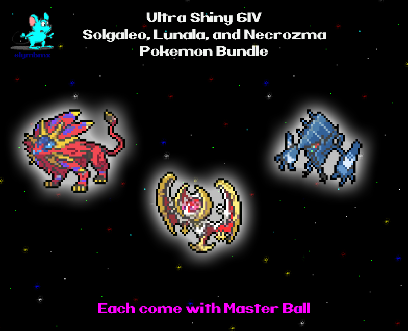 Ultra Square Shiny 6IV Solgaleo, Lunala, and Necrozma Light Trio ...