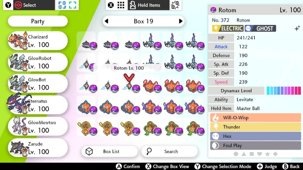 6 x Shiny 6IV Rotom in all forms with Master Balls Bundle for Sword ...