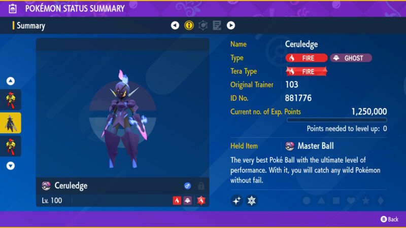 Shiny 6IV Ceruledge and Armarouge with Hidden Abilities and Master ...