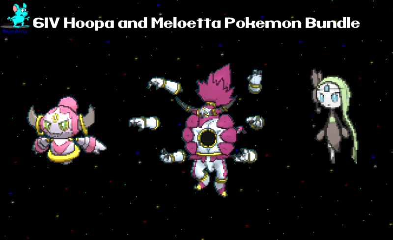6IV Hoopa in both confined and unbound forms and Meloetta Bundle for Pokemon Scarlet and Violet ...