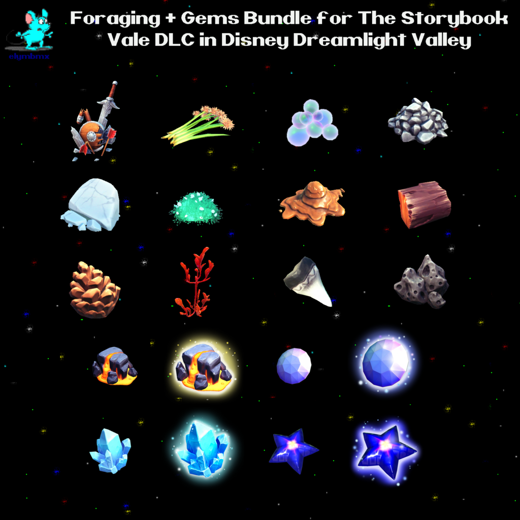 Foraging and Gems Crafting Materials Items Bundle for The Storybook ...