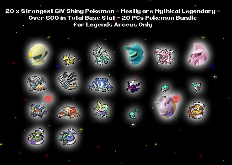 20 x Strongest 6IV Max Stats Effort Shiny Pokemon – Most Mythical ...