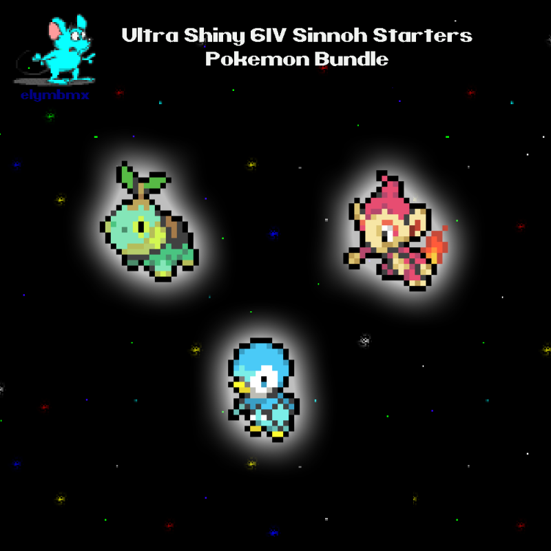 6IV Ultra Square Shiny Sinnoh Starters Bundle Pokemon for Brilliant ...
